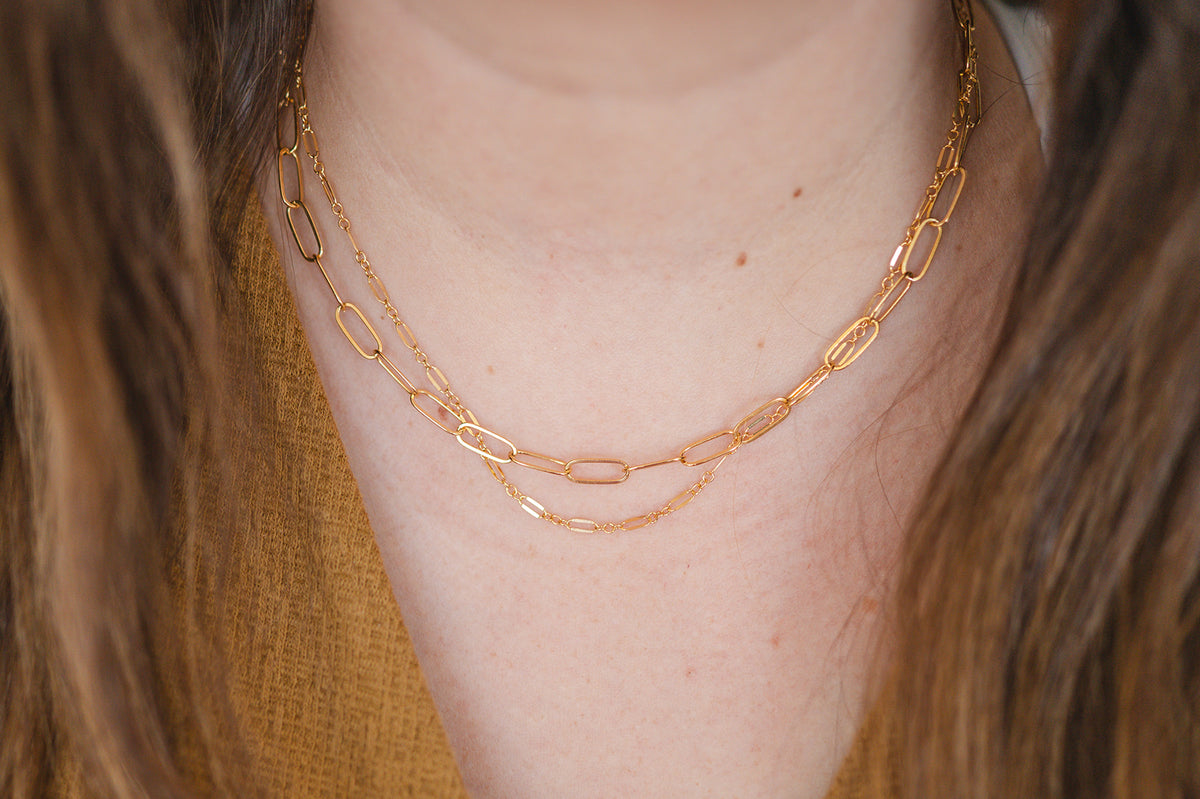 Long/short Gold Chain Necklace – KateMarie Designs